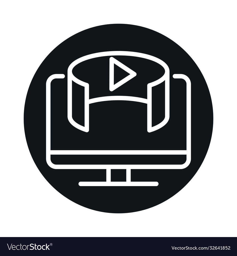 360 degree computer technology digital virtual Vector Image