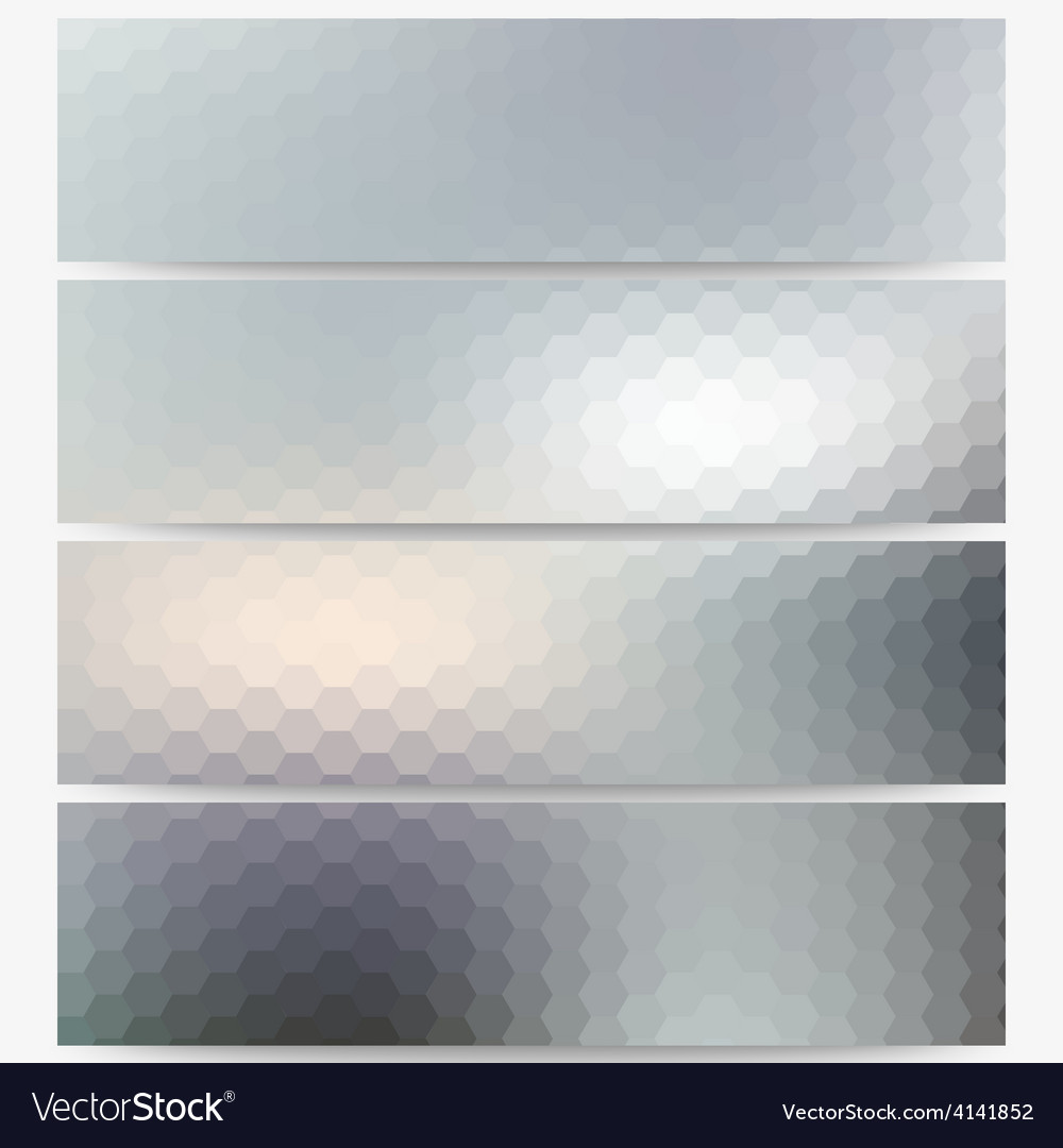 Abstract hexagonal headers set blurred design Vector Image