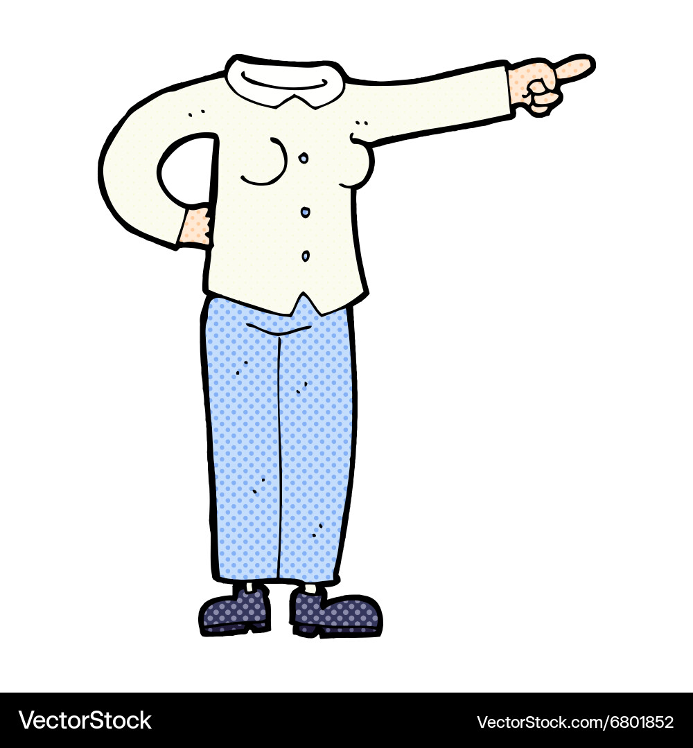 Comic cartoon pointing body mix and match Vector Image