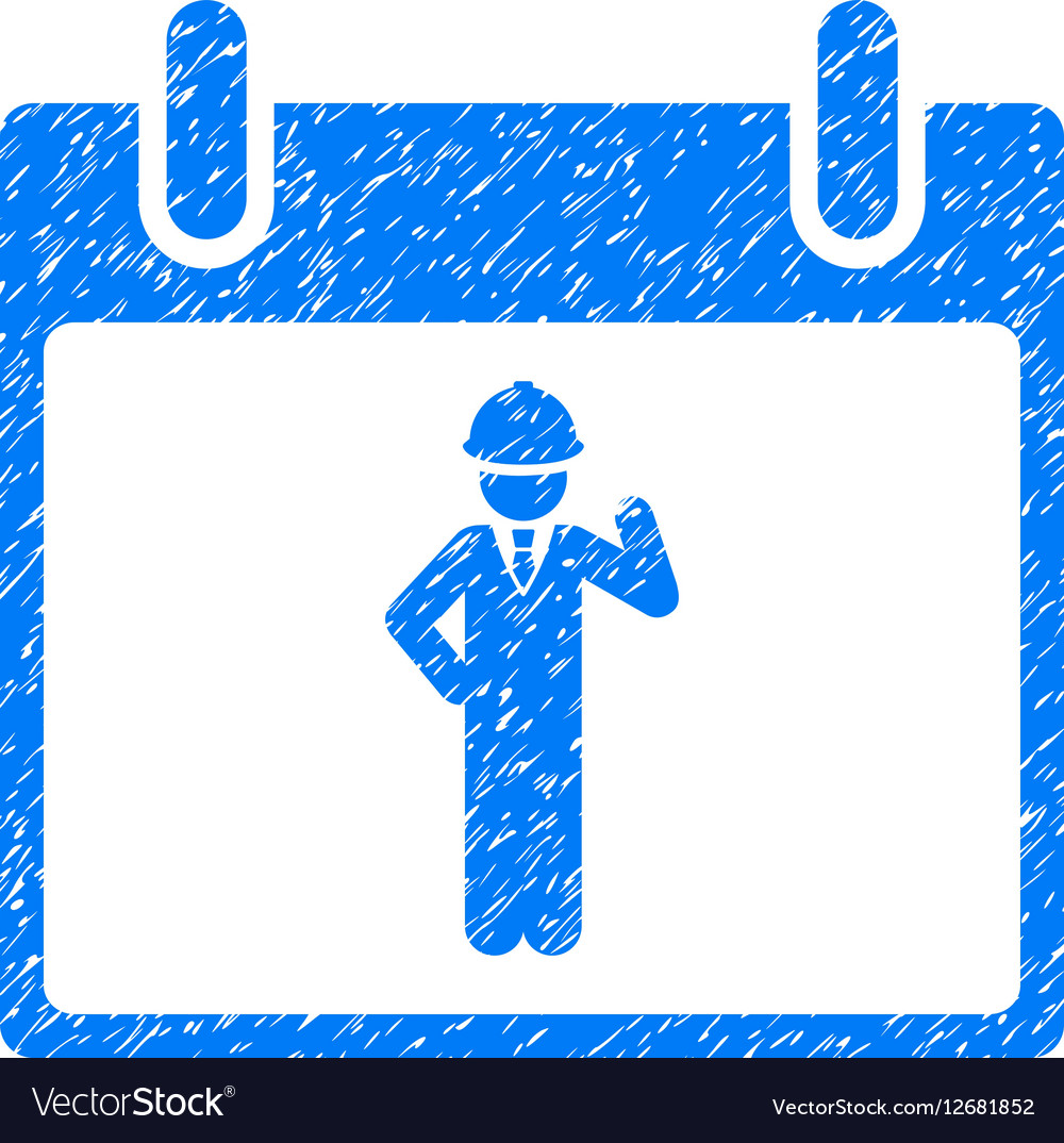 Engineer Calendar Day Grainy Texture Icon Vector Image Engineer Calendar Day Grainy Texture Icon Vector Image