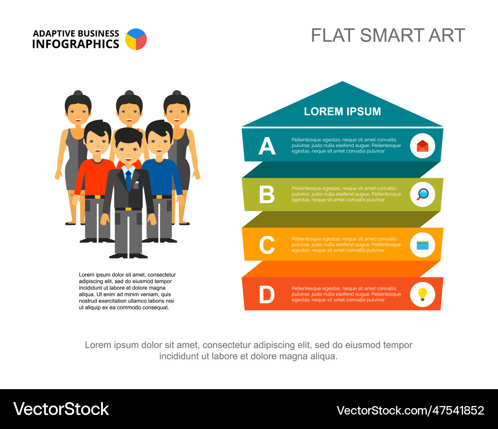 Four stage chart infographic design with arrow up Vector Image
