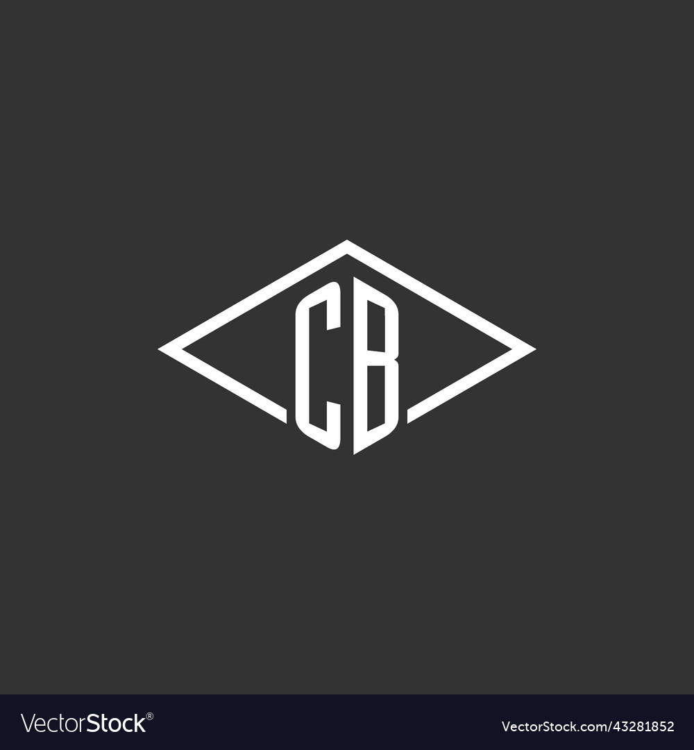Initials cb logo monogram with simple diamond Vector Image