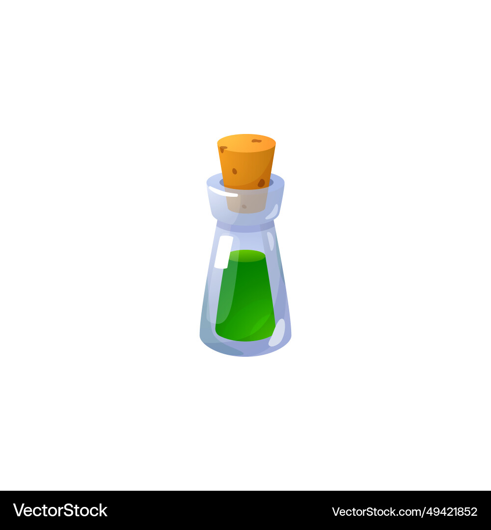 Magic potion or spell drink in vintage flask 3d Vector Image