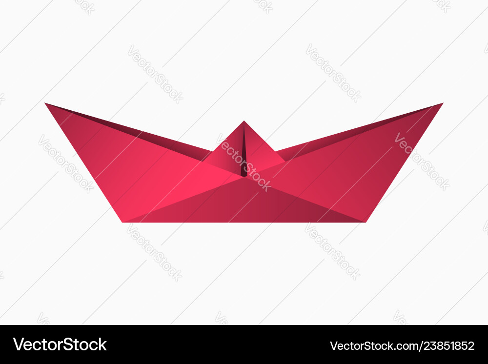 Origami paper boat geometric shape folded Vector Image