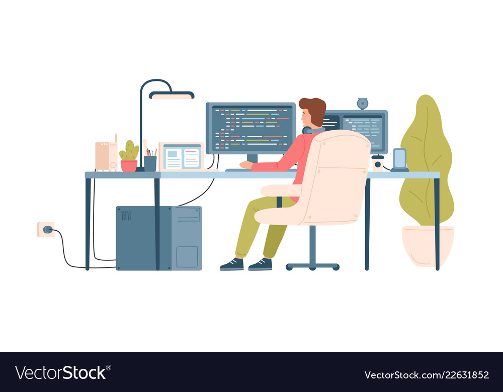 Programmer coder web developer or software Vector Image Programmer coder web developer or software Vector Image