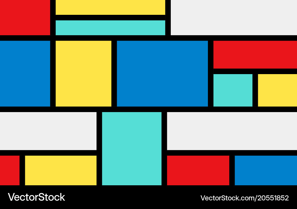 Simple color banner colorful rectangles and black Vector Image