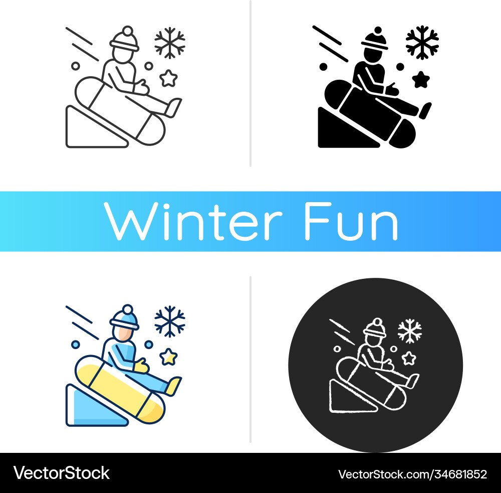 Snow tubing icon Royalty Free Vector Image - VectorStock
