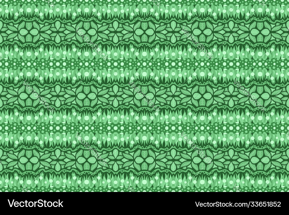 Summer green art with floral seamless pattern Vector Image
