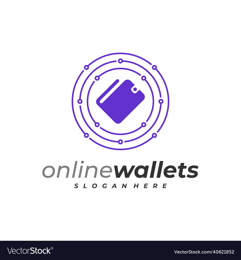 Tech wallets logo template creative Royalty Free Vector