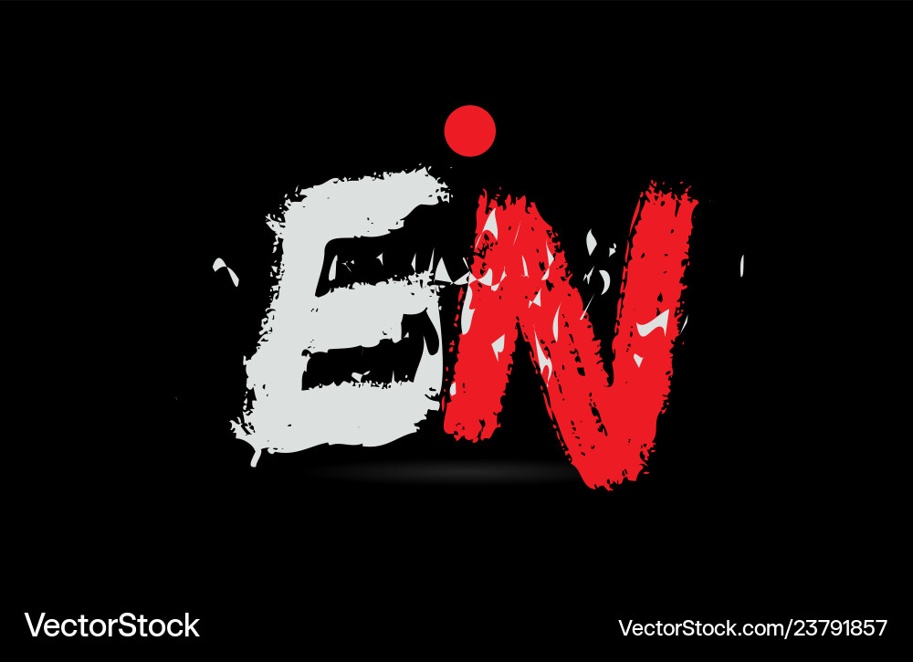 Alphabet letter combination en e n with grunge Vector Image