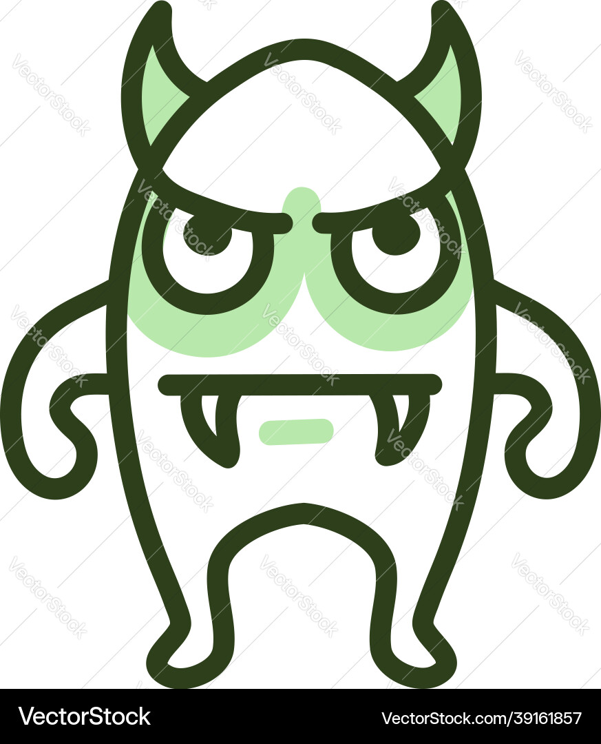 Angry scary monster on a white background Vector Image