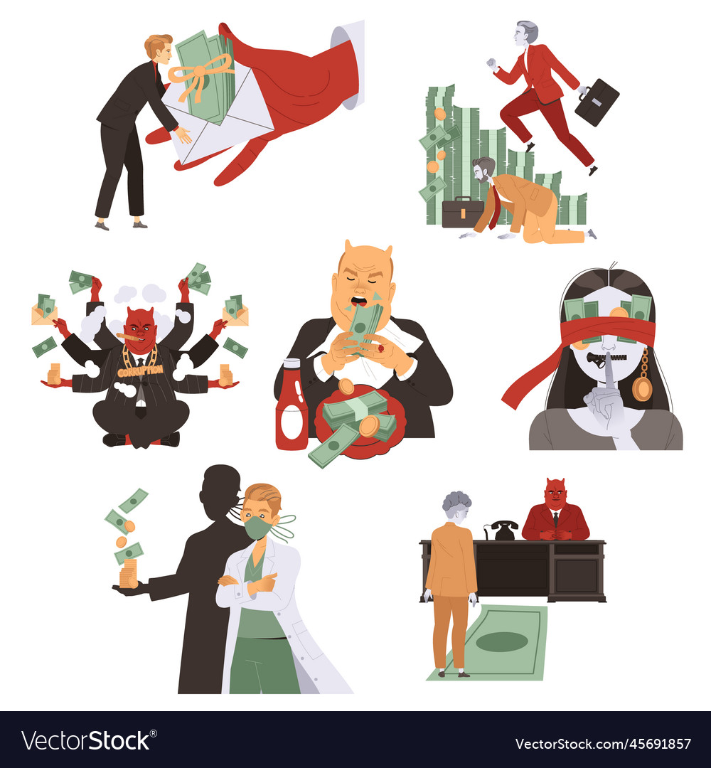 Bribery and corruption with people character Vector Image
