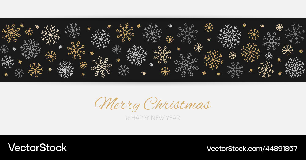 Christmas card snowflake frame border luxury flat Vector Image