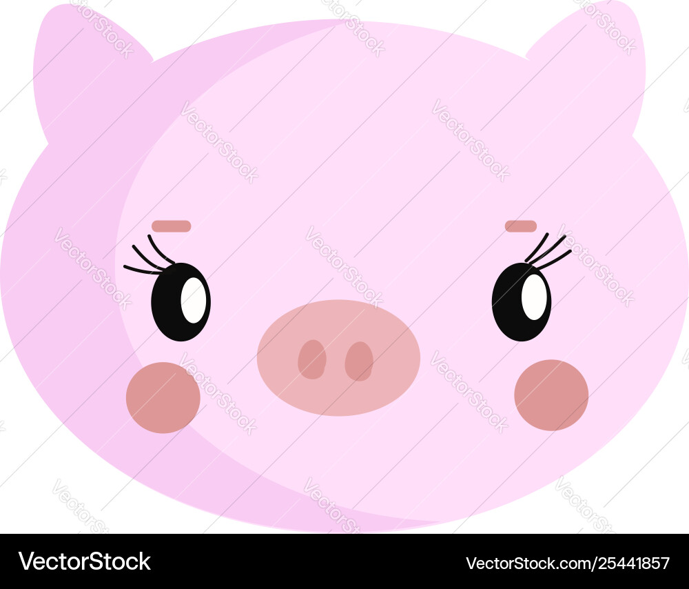 Cute pig hand drawn design on white background Vector Image