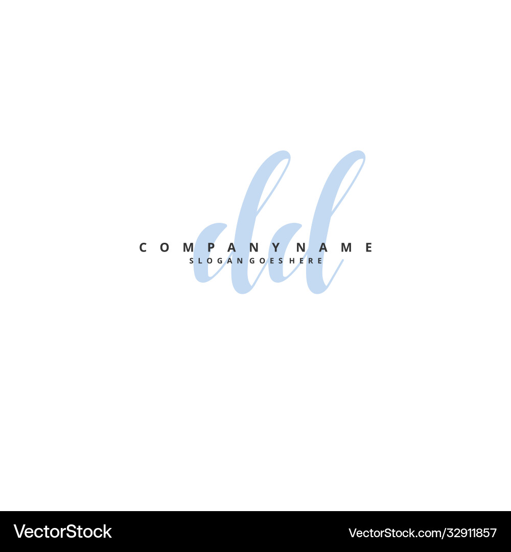 D dd initial handwriting and signature logo Vector Image