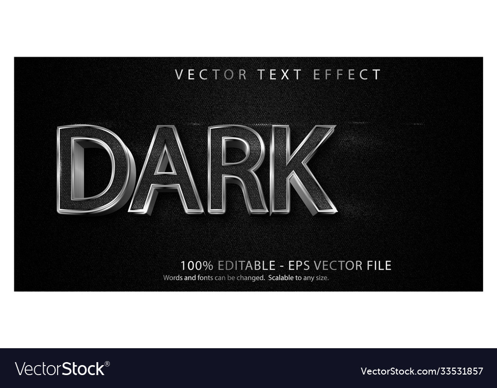 Dark text metallic silver style editable Vector Image Dark text metallic silver style editable Vector Image