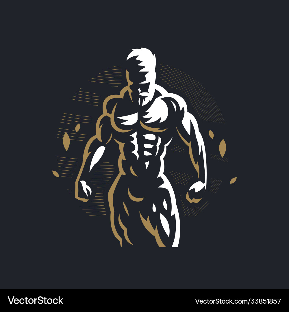 Fitness man with muscles Royalty Free Vector Image