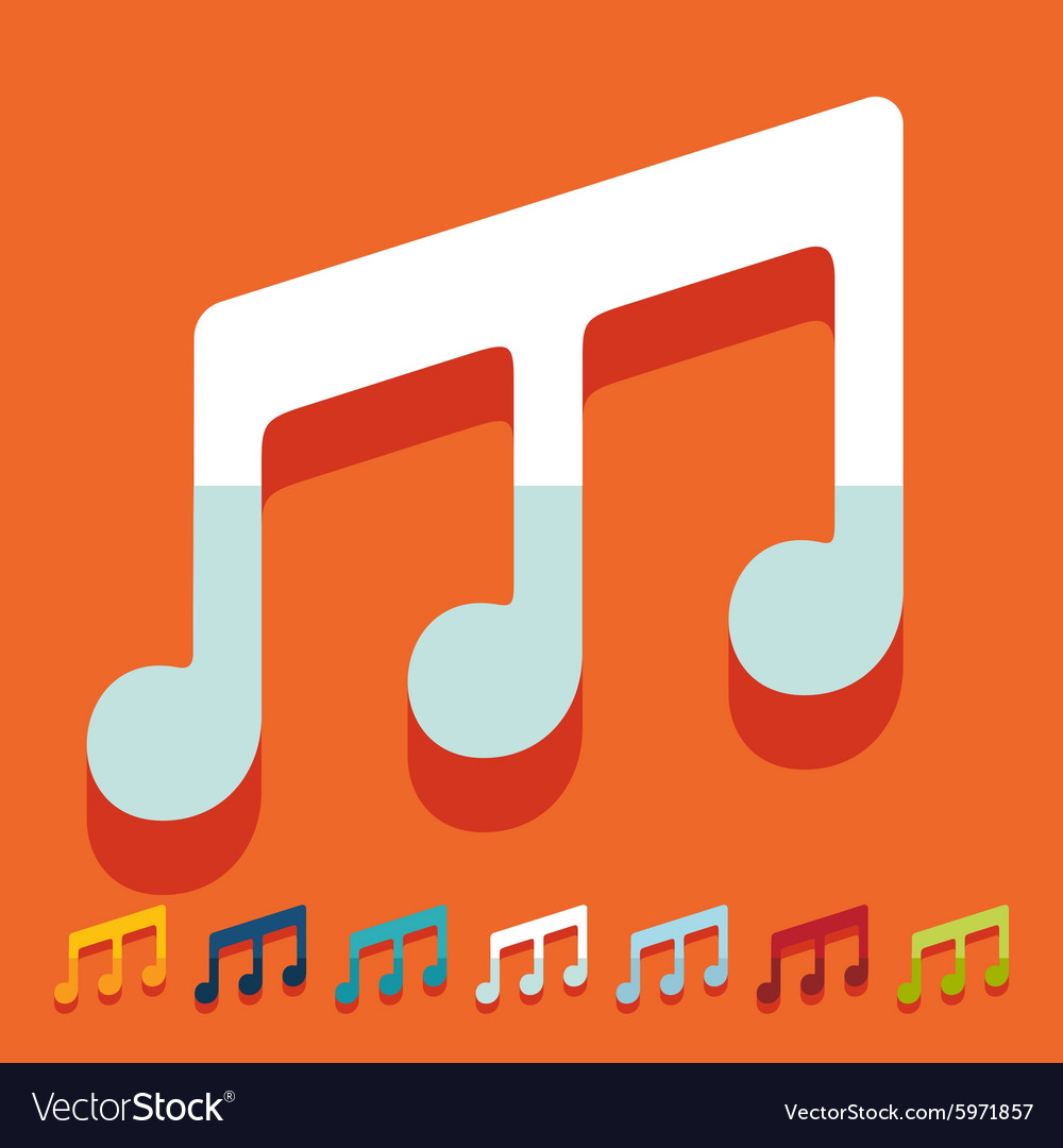 Flat design musical note Royalty Free Vector Image