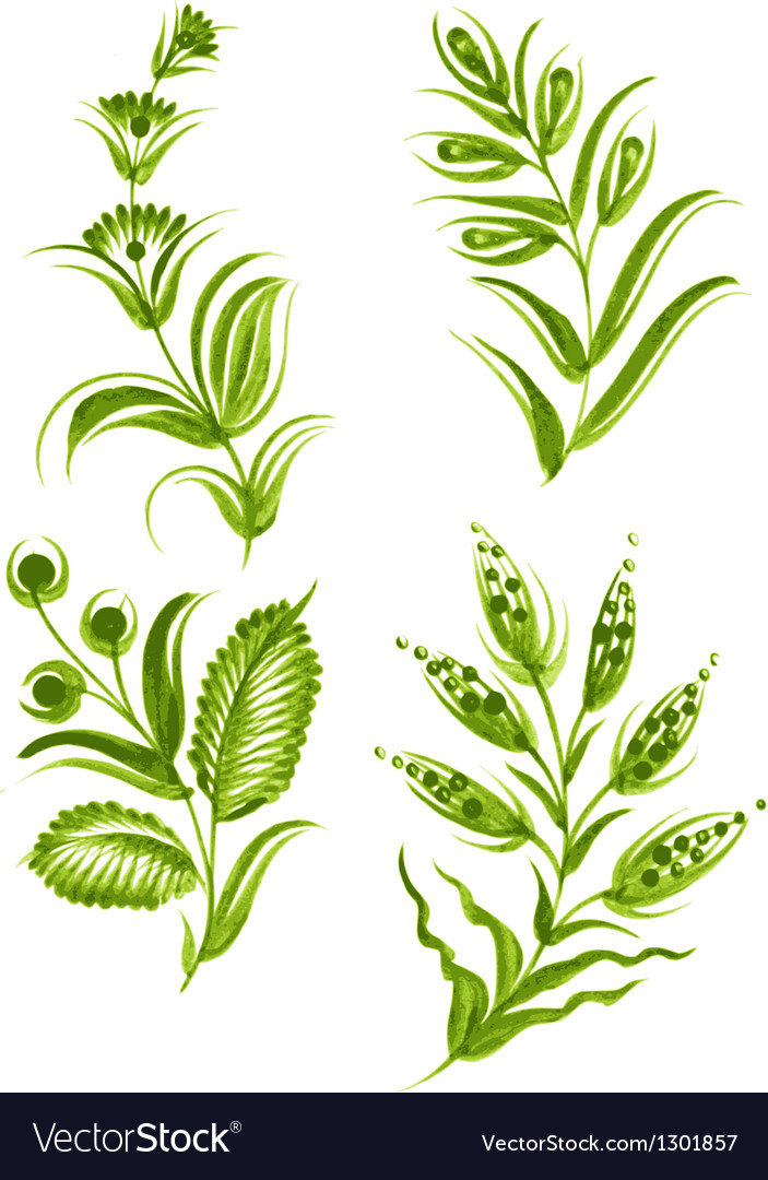 Flower green elements Royalty Free Vector Image
