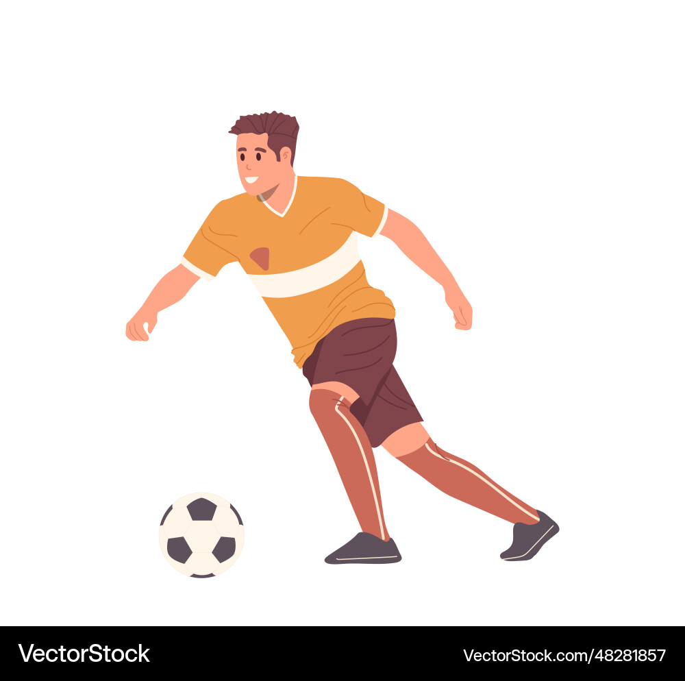 Happy soccer player team forward or defender Vector Image