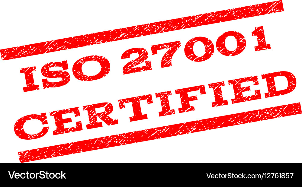 ISO 27001 Certified Watermark Stamp Royalty Free Vector