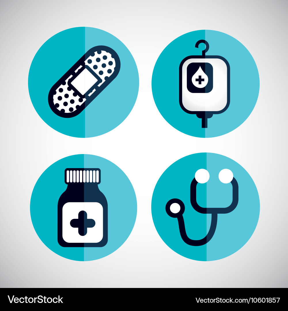 Medical concept set icons Royalty Free Vector Image