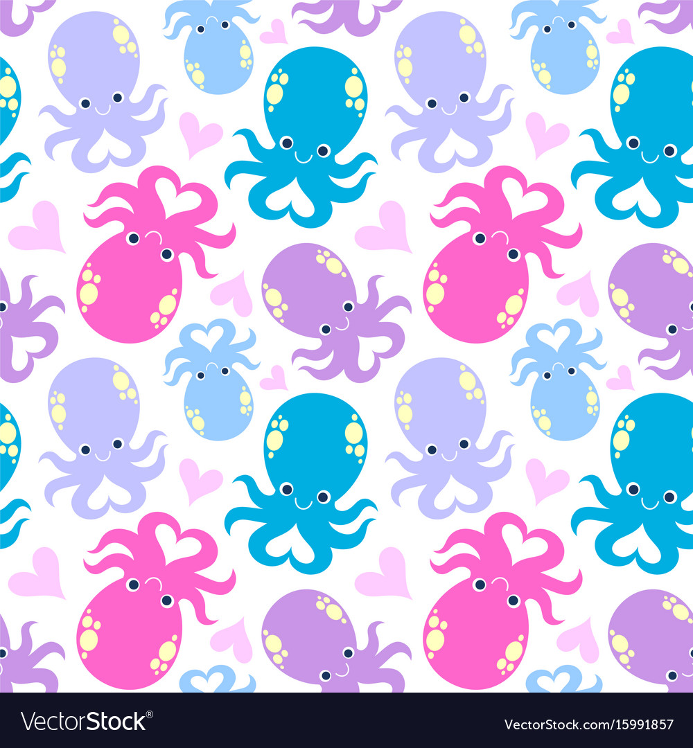 Seamless pattern octopus Royalty Free Vector Image