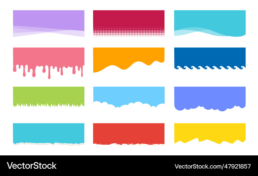 Set of colorful header dividers Royalty Free Vector Image