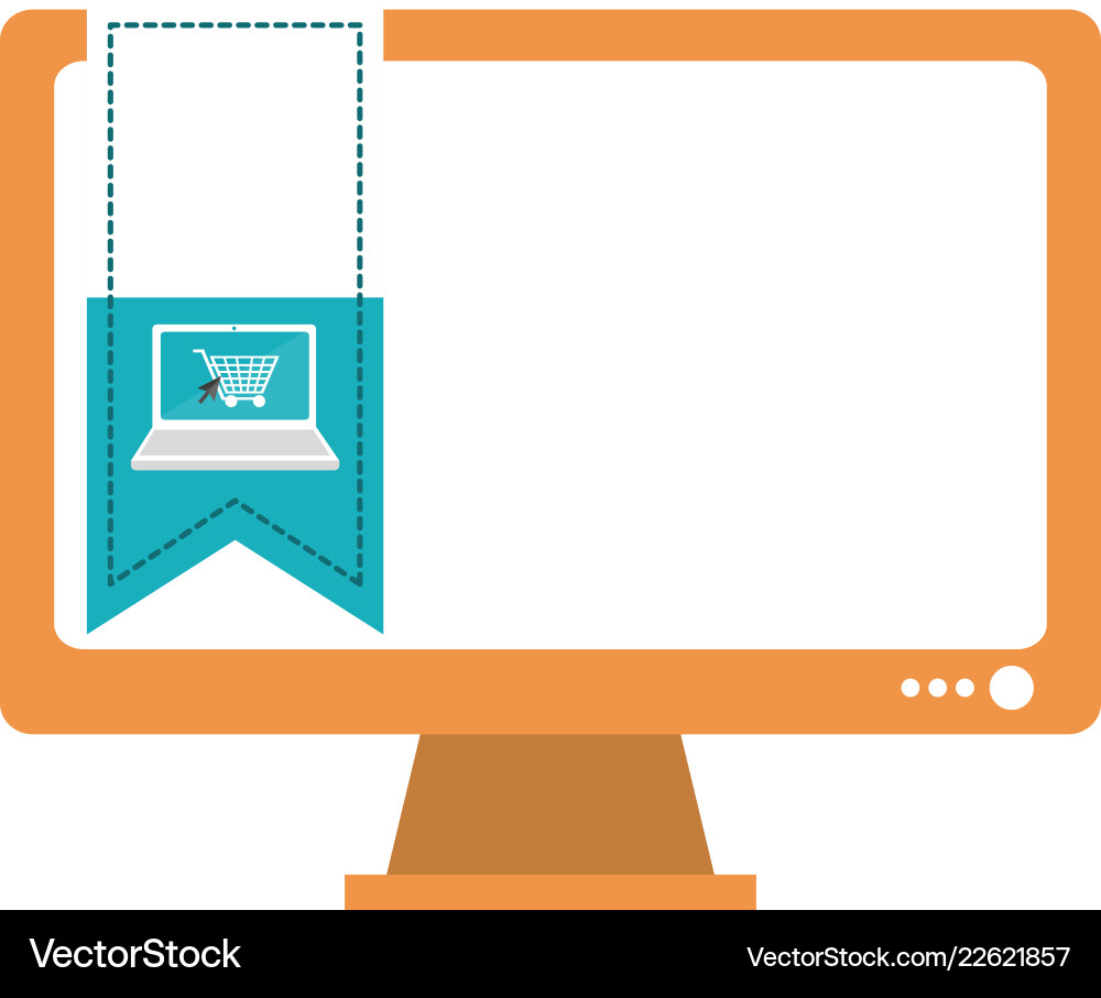 Shopping online from computer Royalty Free Vector Image