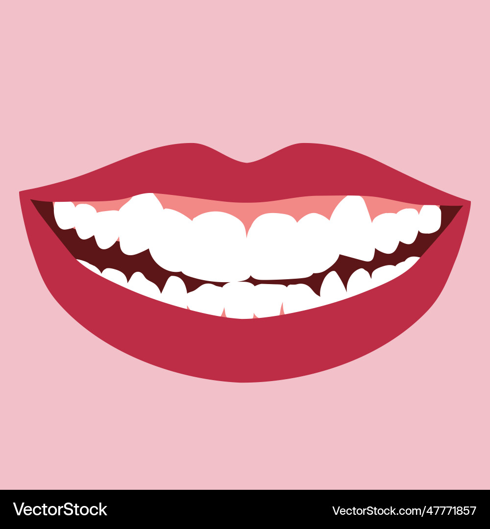 Smile with orthodontic problem teeth crowding Vector Image