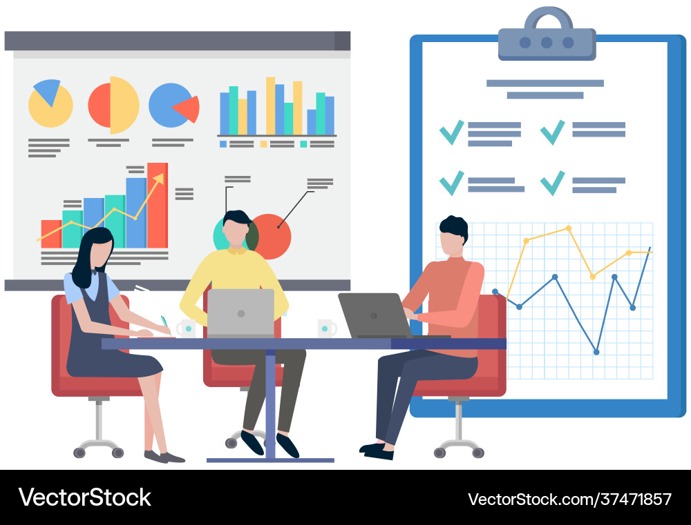 Successful business project presentation company Vector Image