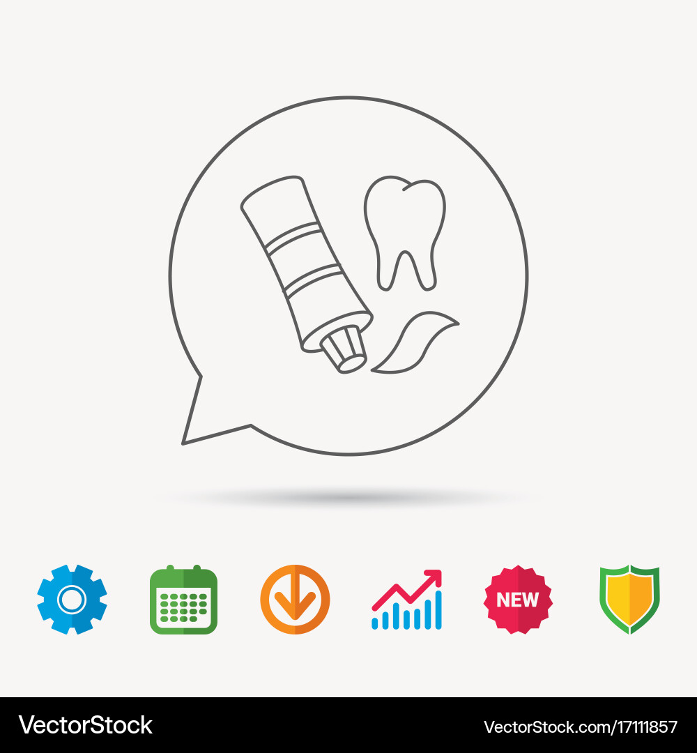 Toothpaste icon teeth health care sign Royalty Free Vector