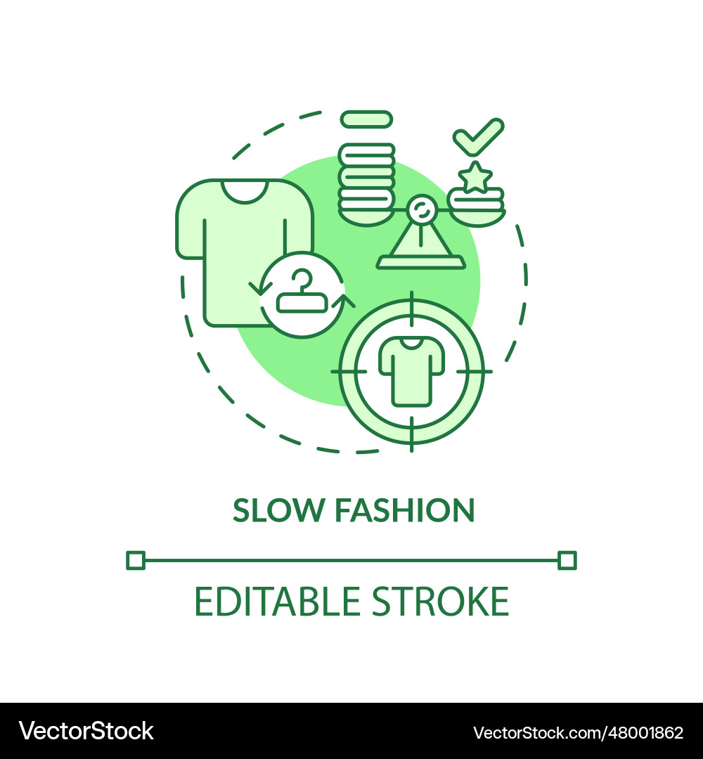 2d customizable slow fashion line icon concept Vector Image