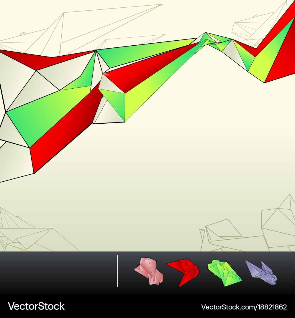 Abstract geometric gems and crystals glowing Vector Image