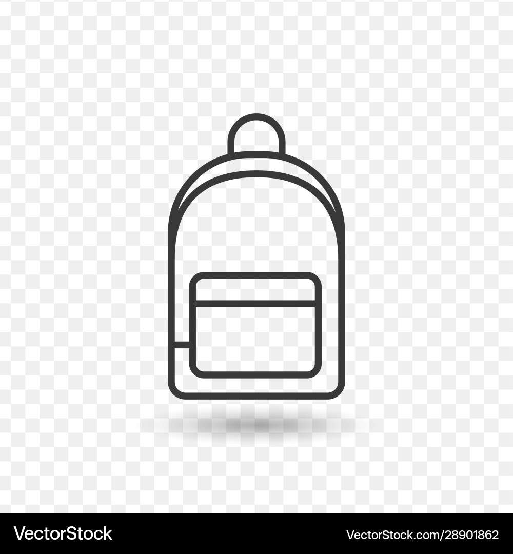 Bagpack icon line stock isolated on white Vector Image