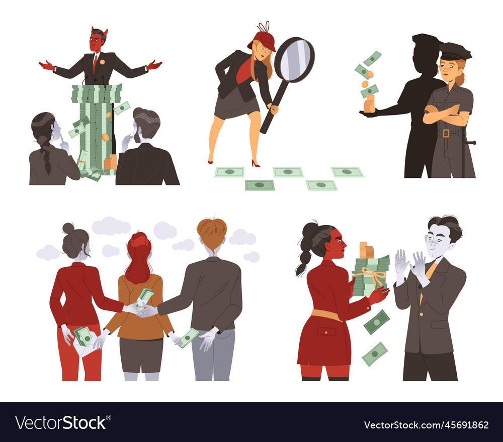 Bribery and corruption with people character Vector Image