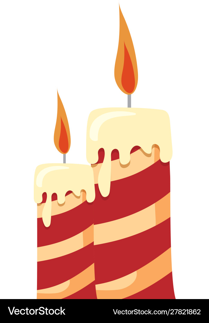 Cartoon candles on a white background Royalty Free Vector