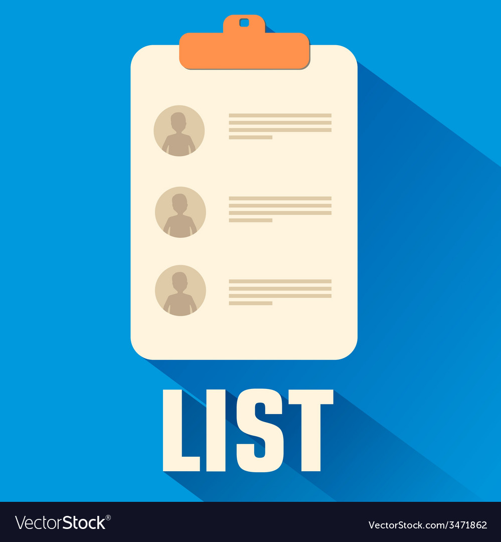 Flat list background concept Royalty Free Vector Image