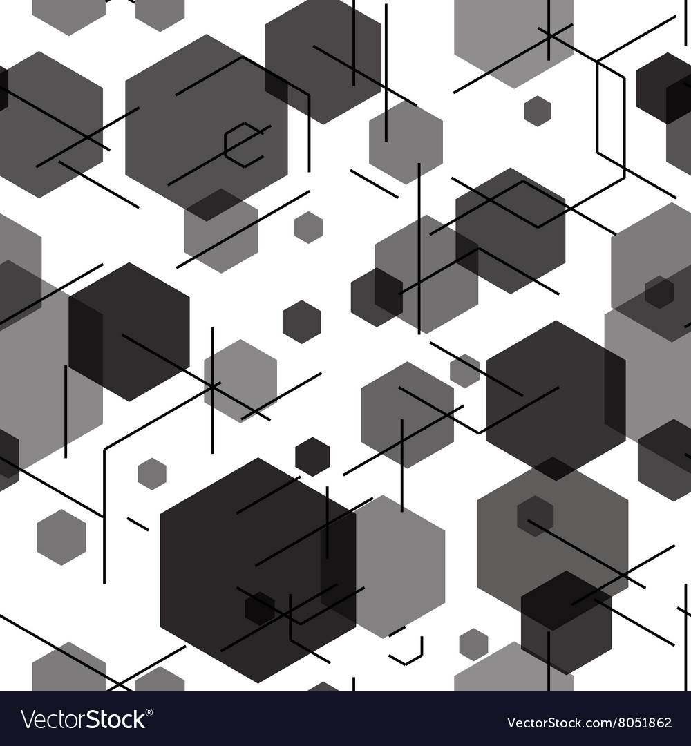 Hexagon Seamless Tech Pattern Royalty Free Vector Image