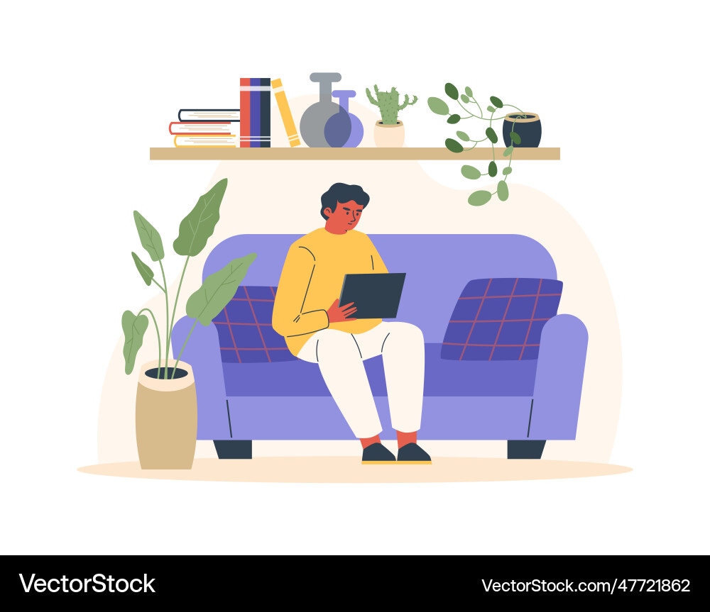 Isolated of man sitting Royalty Free Vector Image
