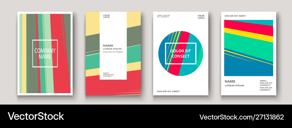 Modern cover collection design abstract retro 90s Vector Image
