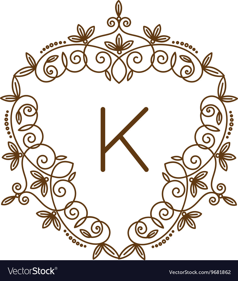 Monogram bage logo Royalty Free Vector Image - VectorStock