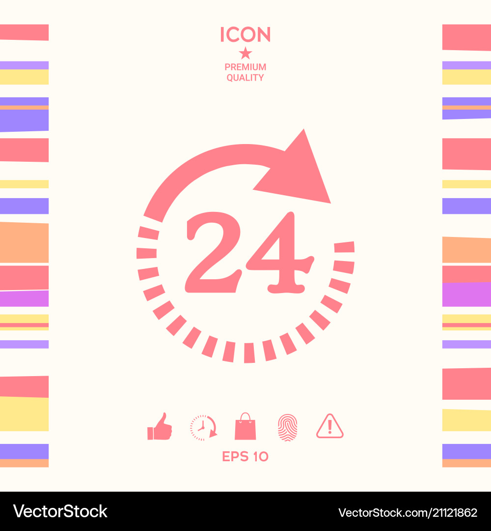 Open around the clock symbol icon opening hours Vector Image