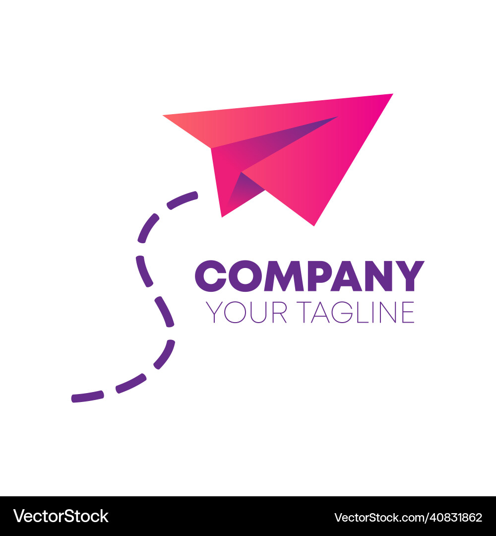 Paper plane modern gradient logo design template Vector Image