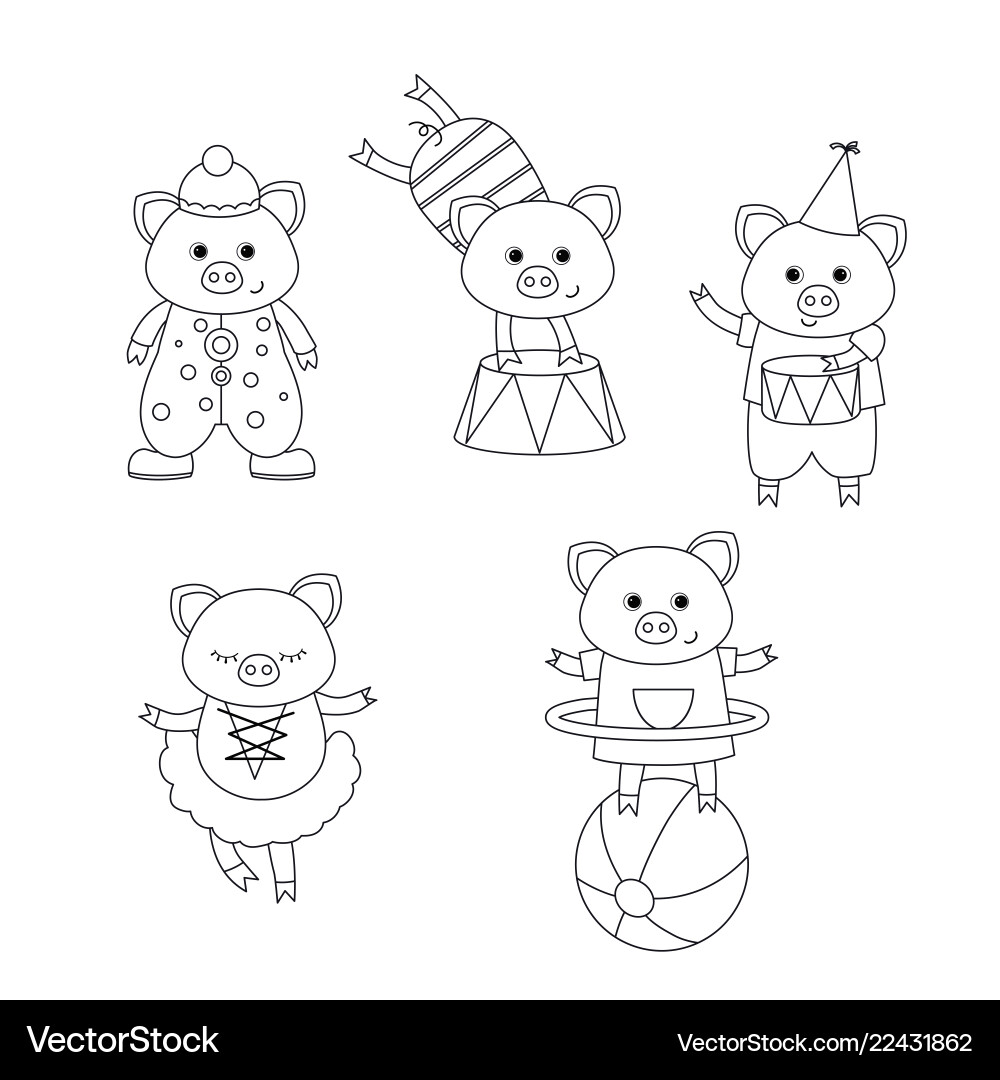 Set of circus animals Royalty Free Vector Image
