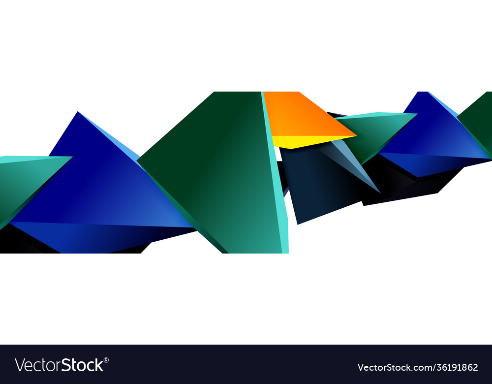 Triangle mosaic abstract background 3d triangular Vector Image