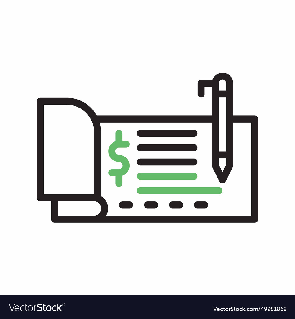 Write cheque icon image Royalty Free Vector Image