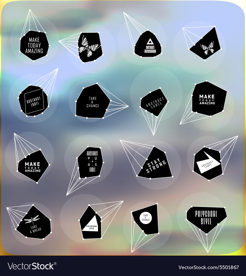 Abstract polygonal label design elements Vector Image