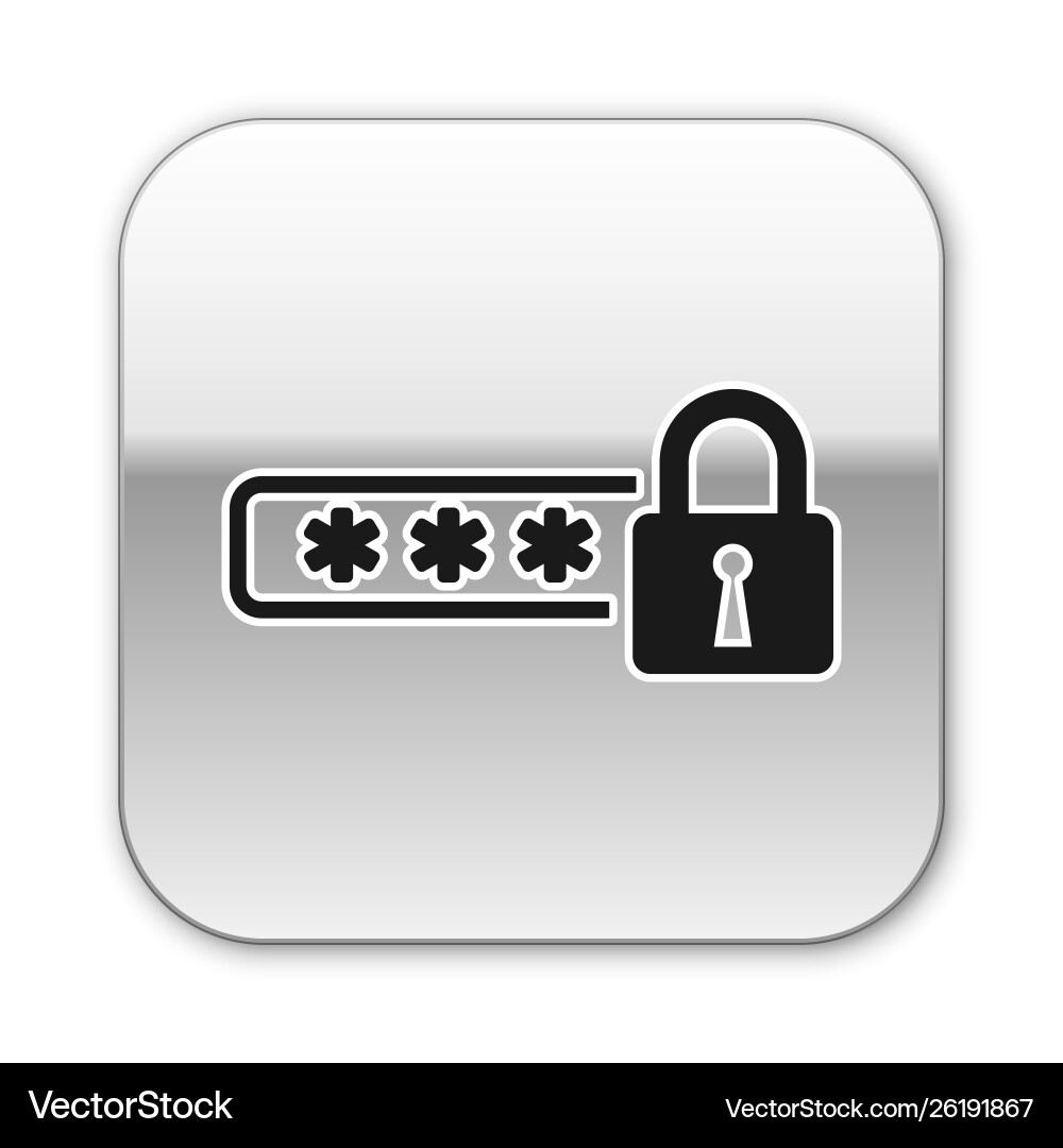 Black password protection and safety access icon Vector Image