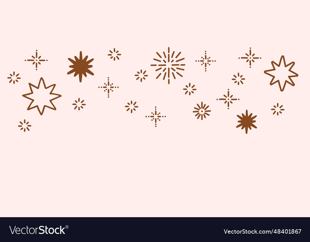 Boho stars seamless border doodle hand Royalty Free Vector